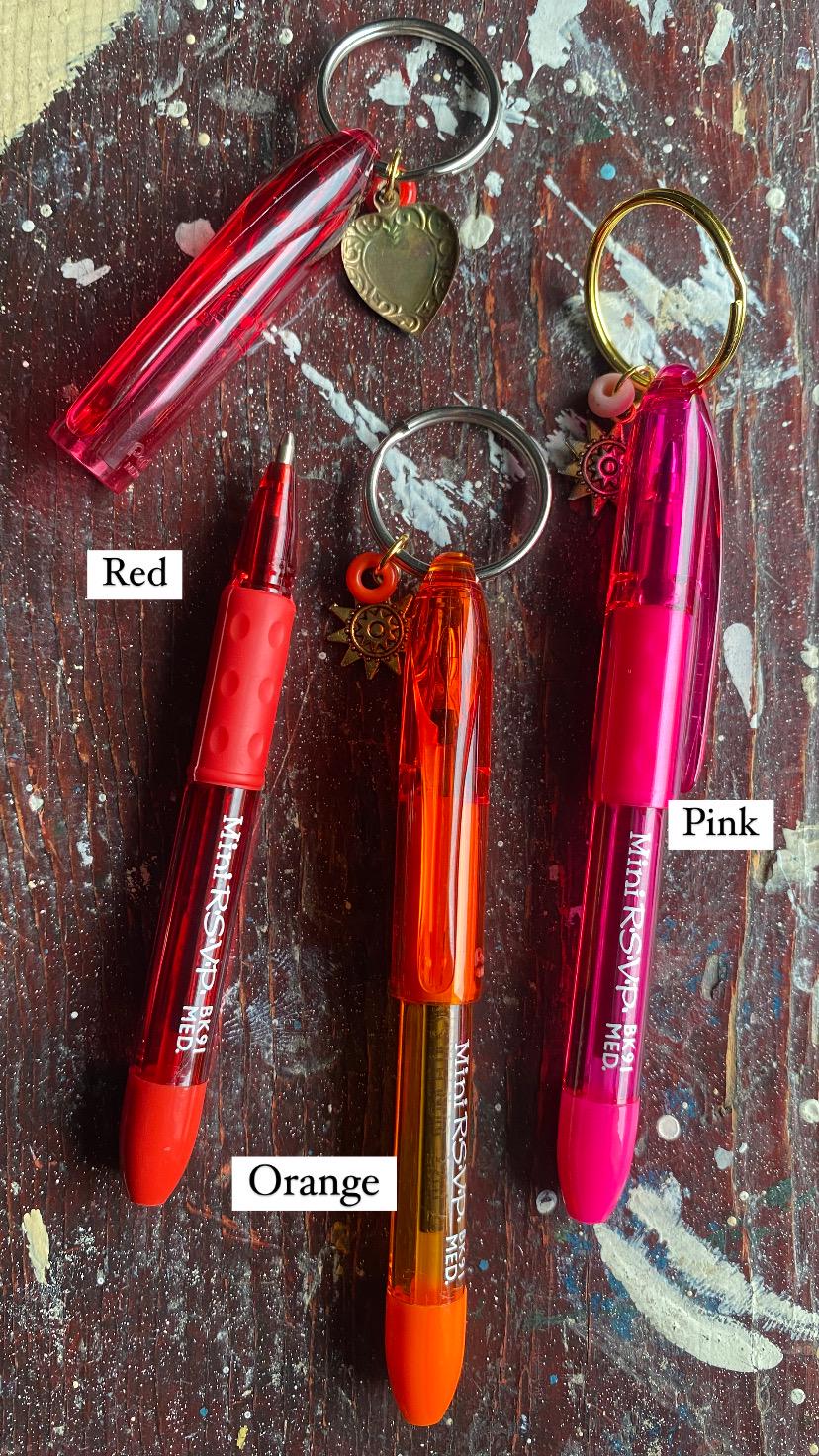 Mini Pen Keychain/pen Charms/real Pen and Ink Bag Charms/mini Pen Charm ...