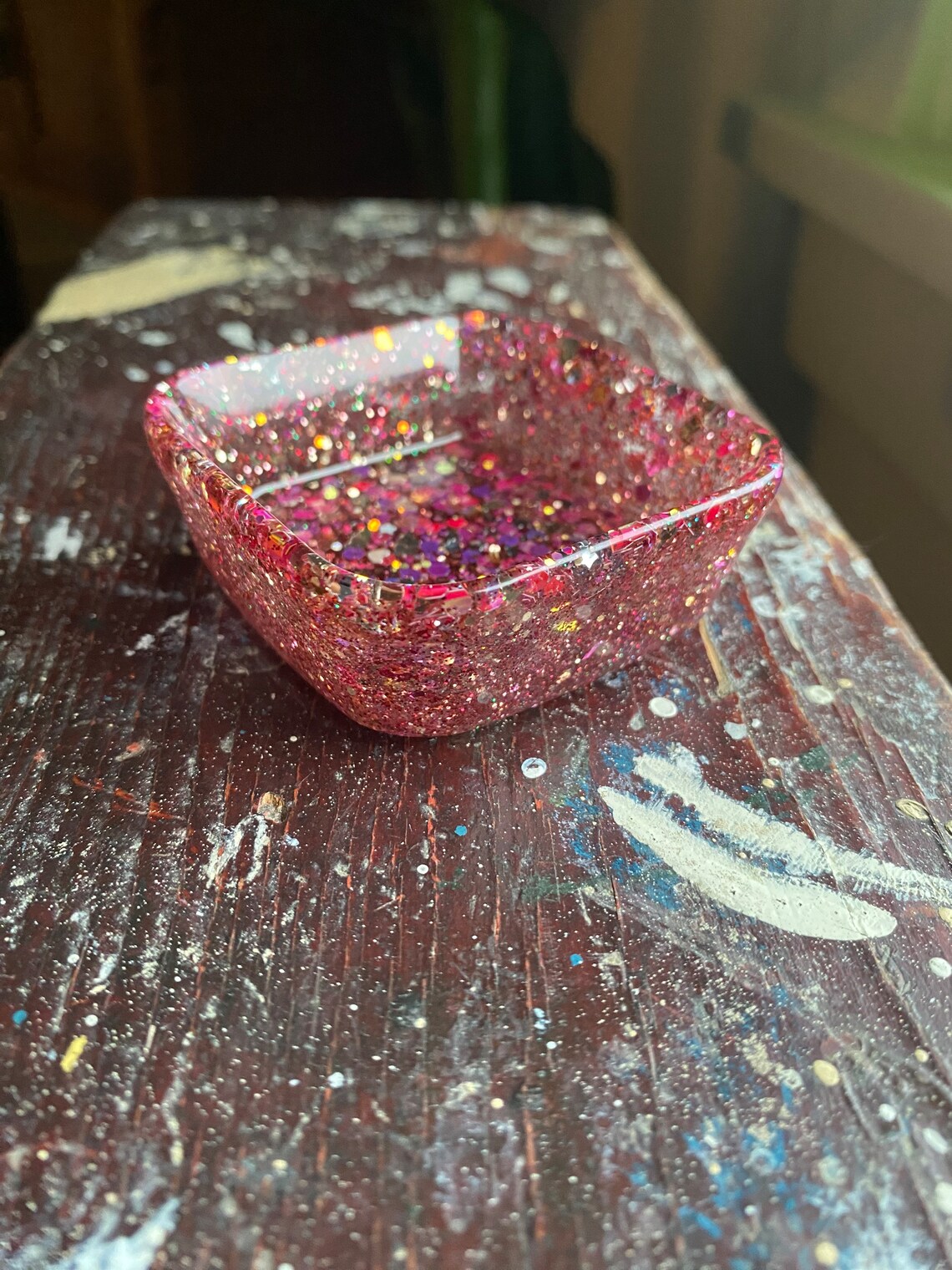 Square Resin Trinket Dish/hip to Be Square Dishy/ Ring Dish/ Catchall ...