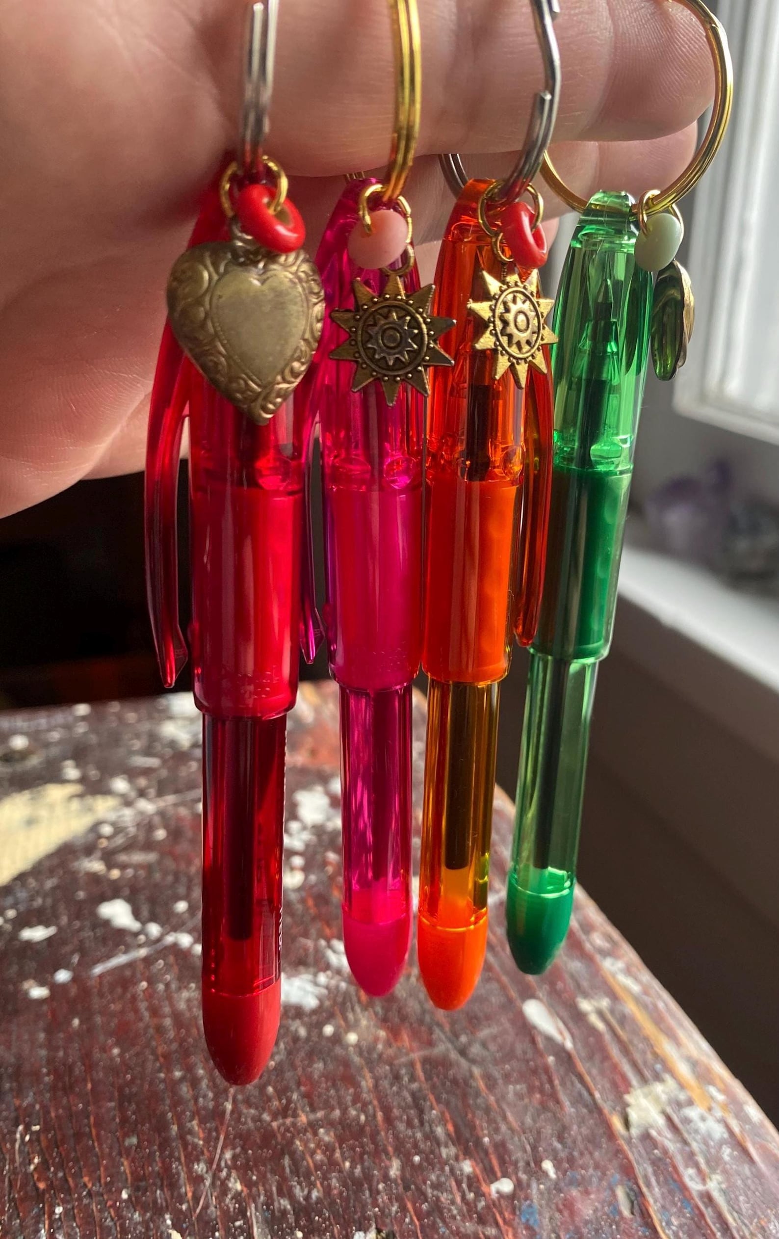 Mini Pen Keychain/pen Charms/real Pen and Ink Bag Charms/mini Pen Charm ...
