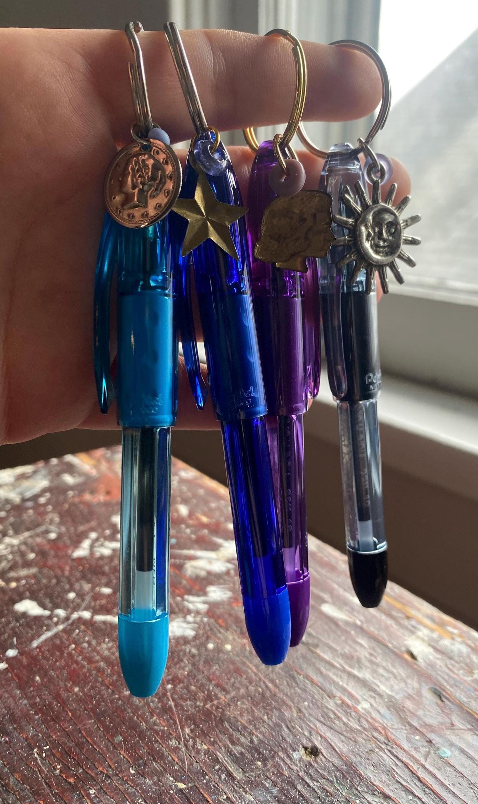 Mini Pen Keychain/pen Charms/real Pen and Ink Bag Charms/mini Pen Charm ...