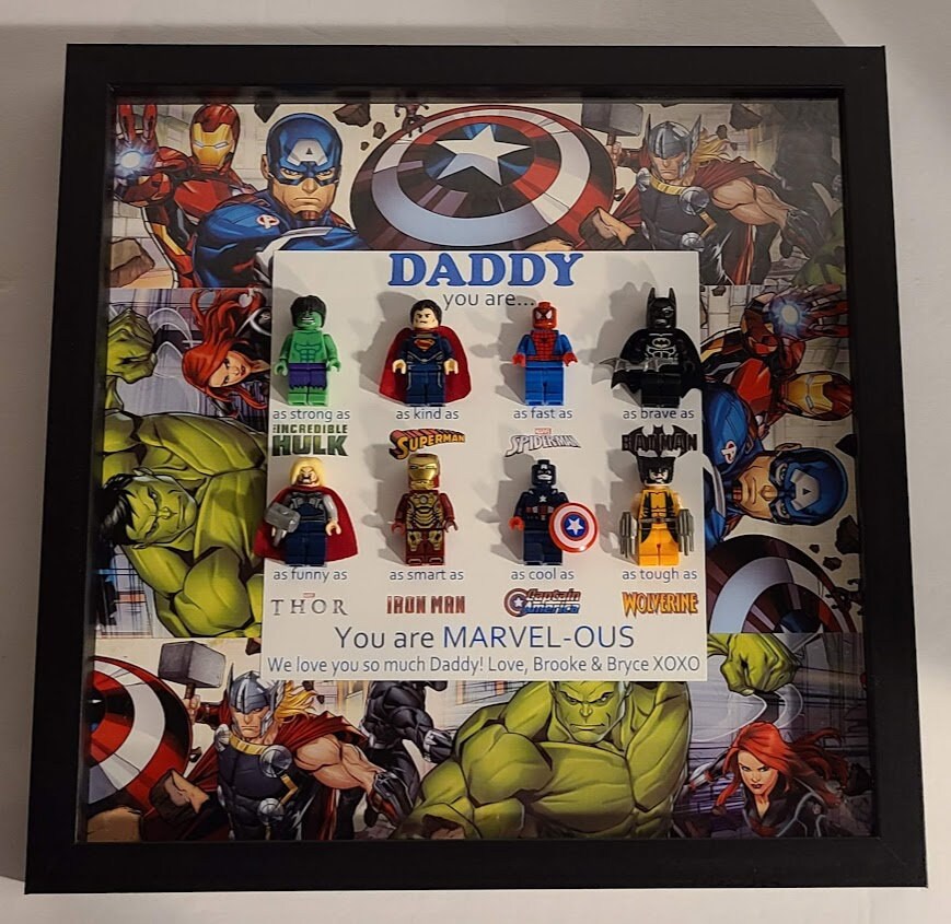 Custom Superhero Frame Dad Superhero Frame Father's Day - Etsy