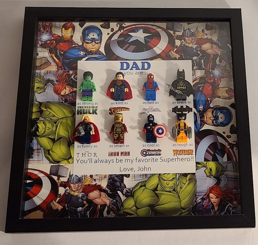 Custom Superhero Frame Dad Superhero Frame Father's Day - Etsy