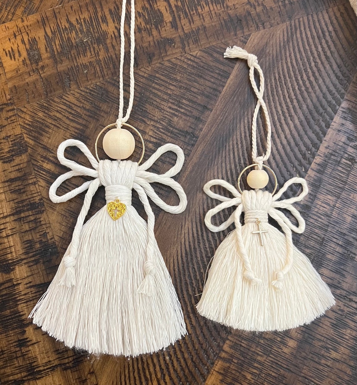 Macrame Angel Ornament | Car Mirror Accessories | Wall Hanging | Boho ...