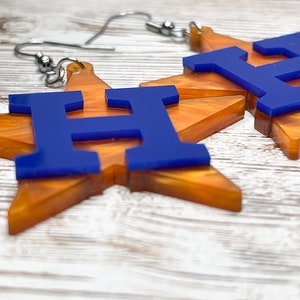 Astros Earrings, Acrylic Earrings, Game Day - Etsy