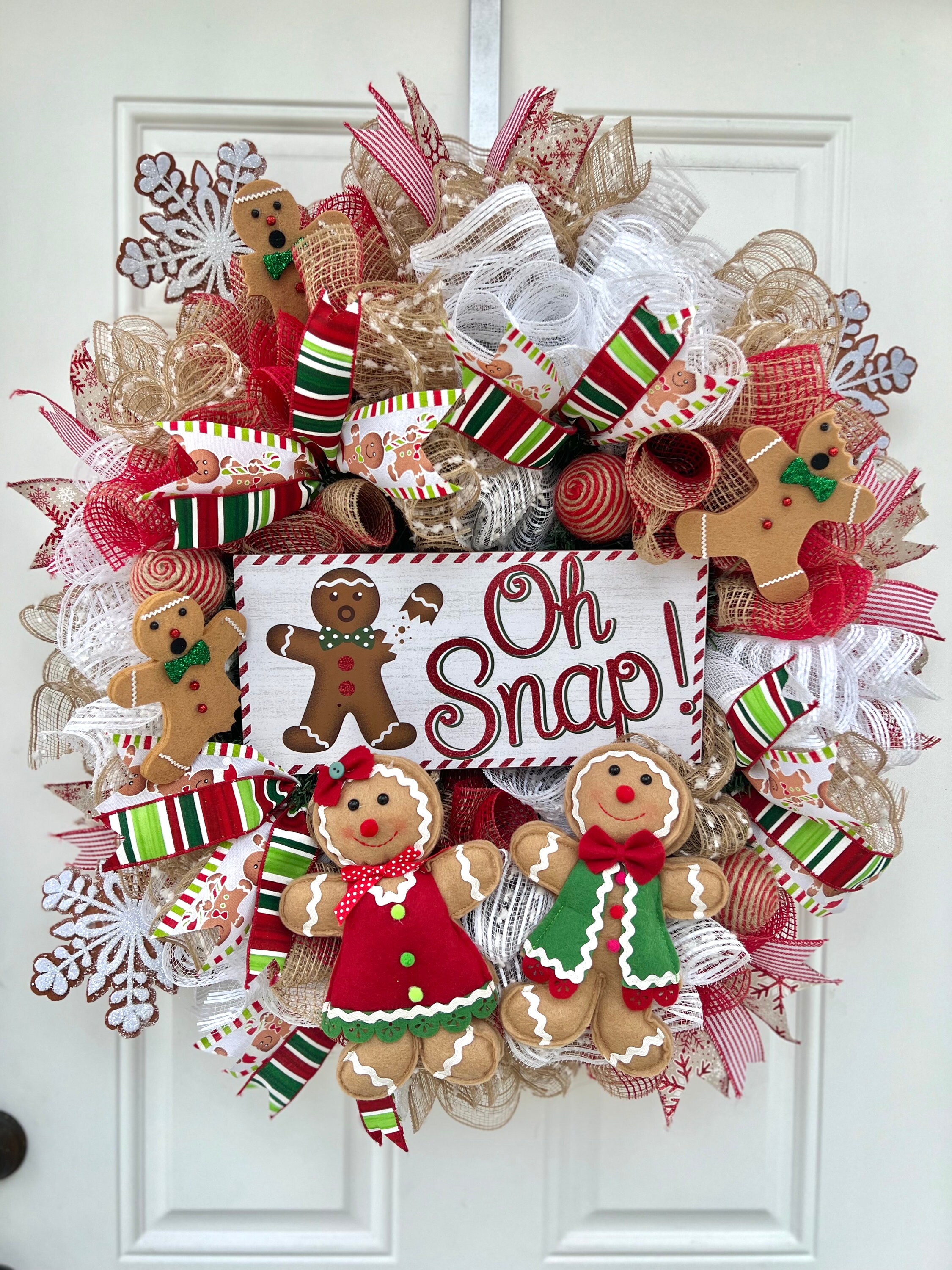 Gingerbread Decor, Gingerbread Wreath Front Door, Christmas Wreath, Oh ...