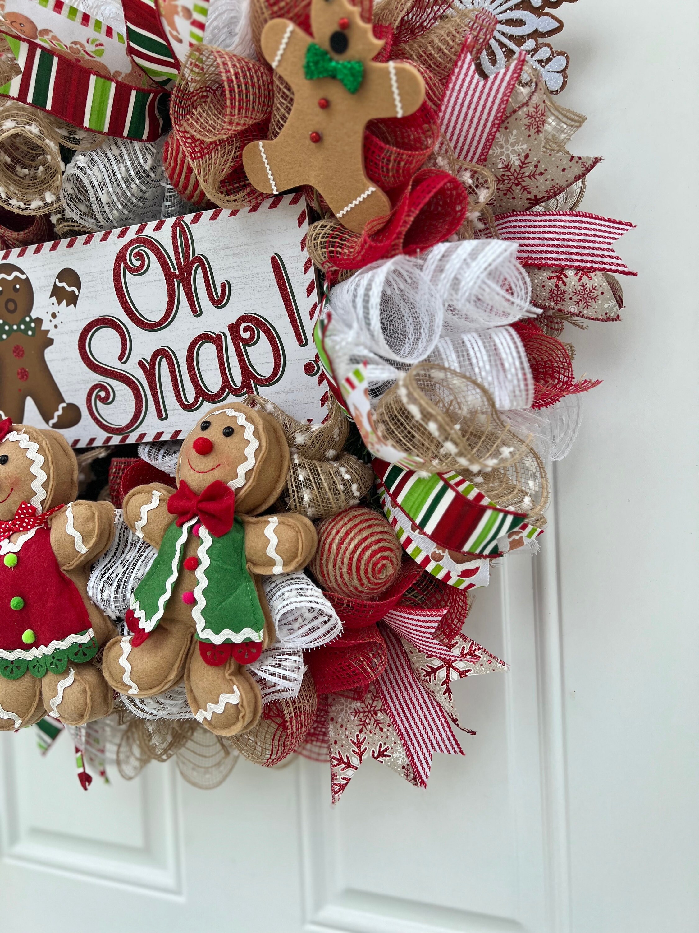 Gingerbread Decor, Gingerbread Wreath Front Door, Christmas Wreath, Oh ...
