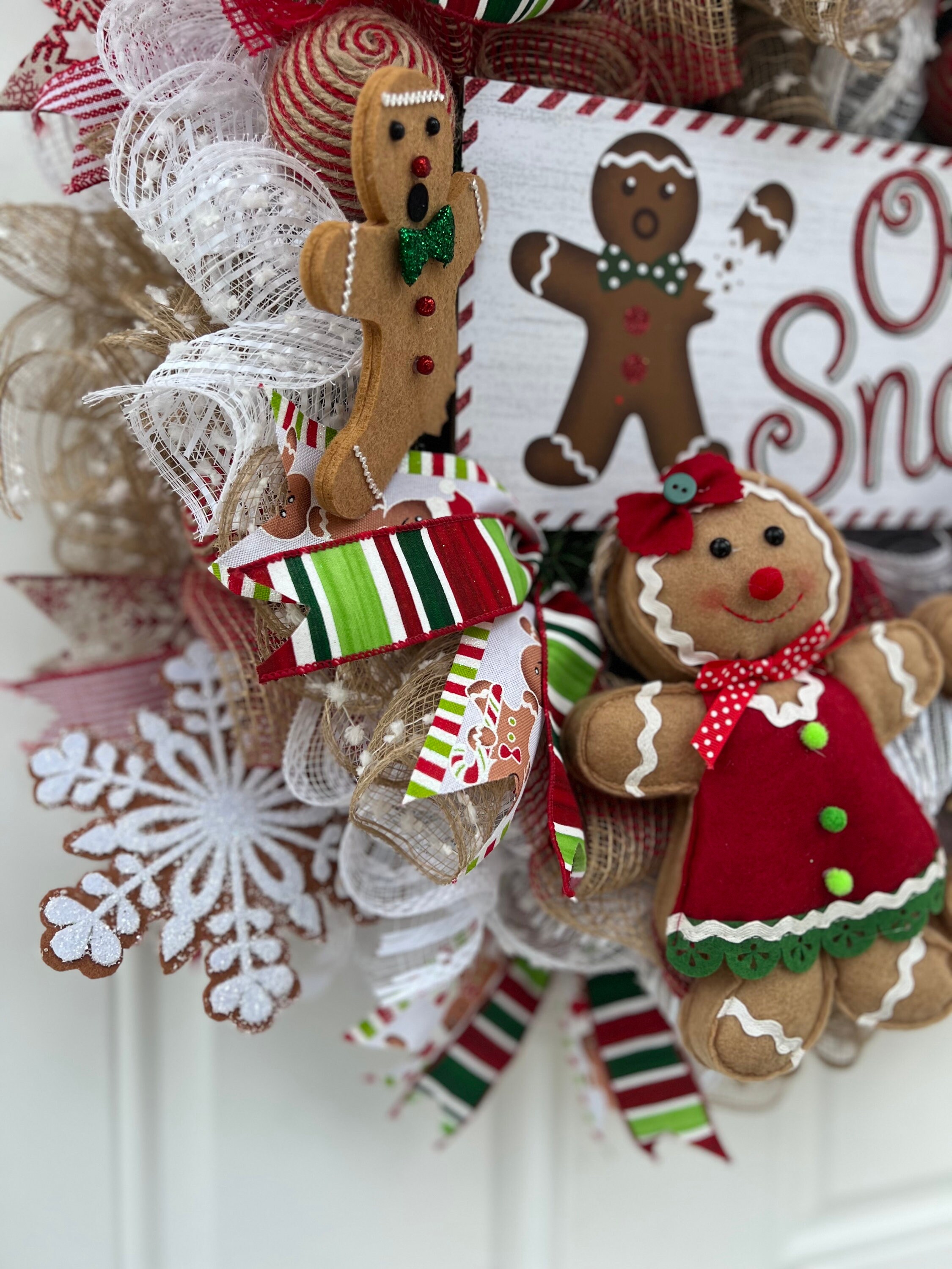 Gingerbread Decor, Gingerbread Wreath Front Door, Christmas Wreath, Oh ...