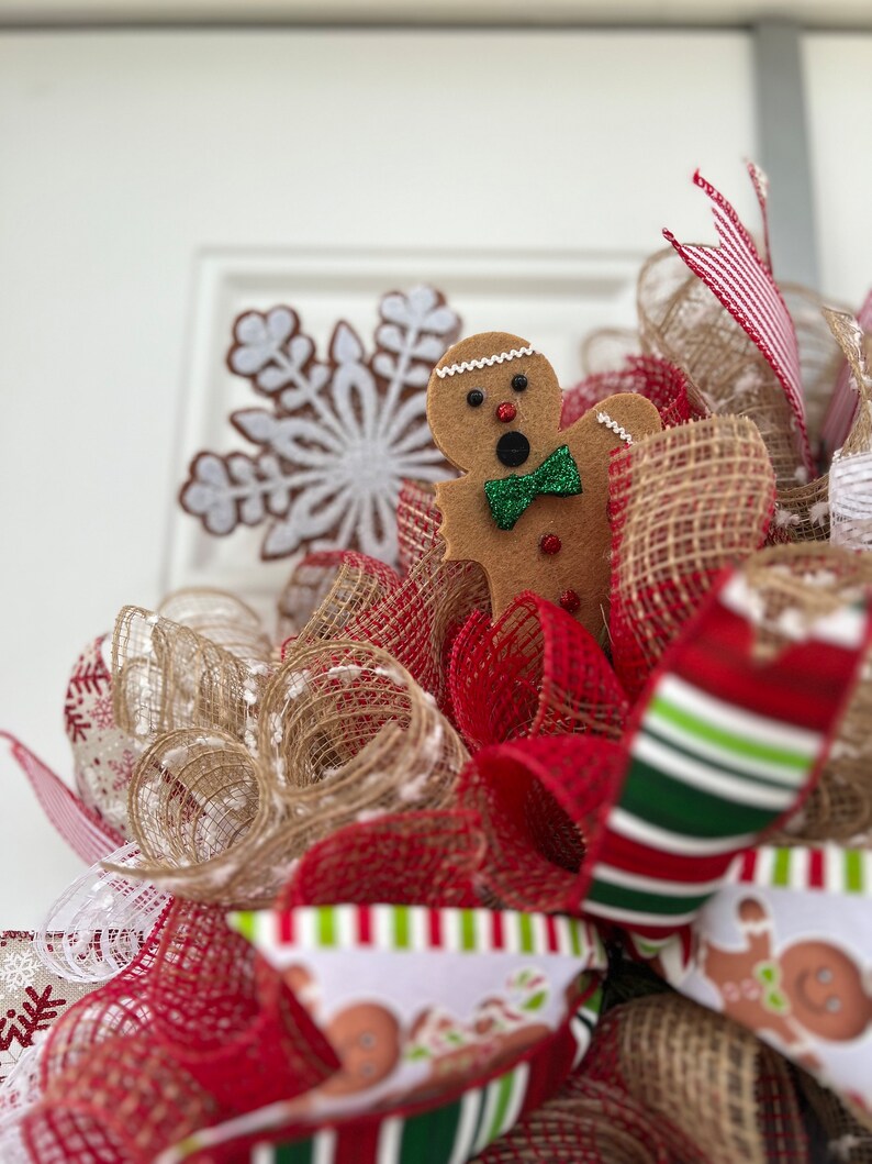Gingerbread Decor, Gingerbread Wreath Front Door, Christmas Wreath, Oh ...