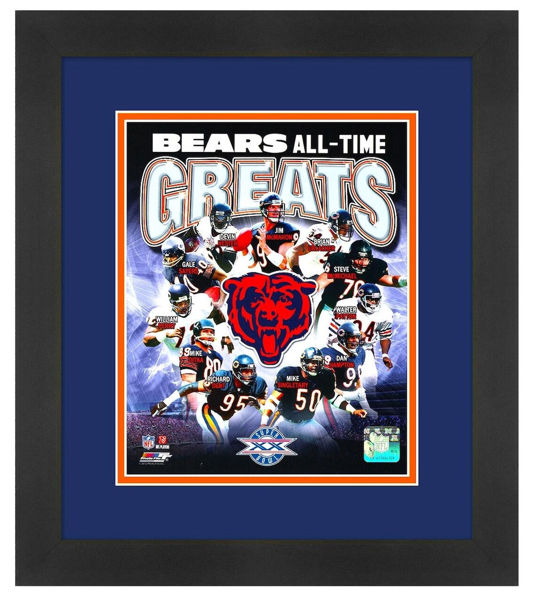 Chicago Bears "all-time Greats" Team Collage Professionally Framed in ...