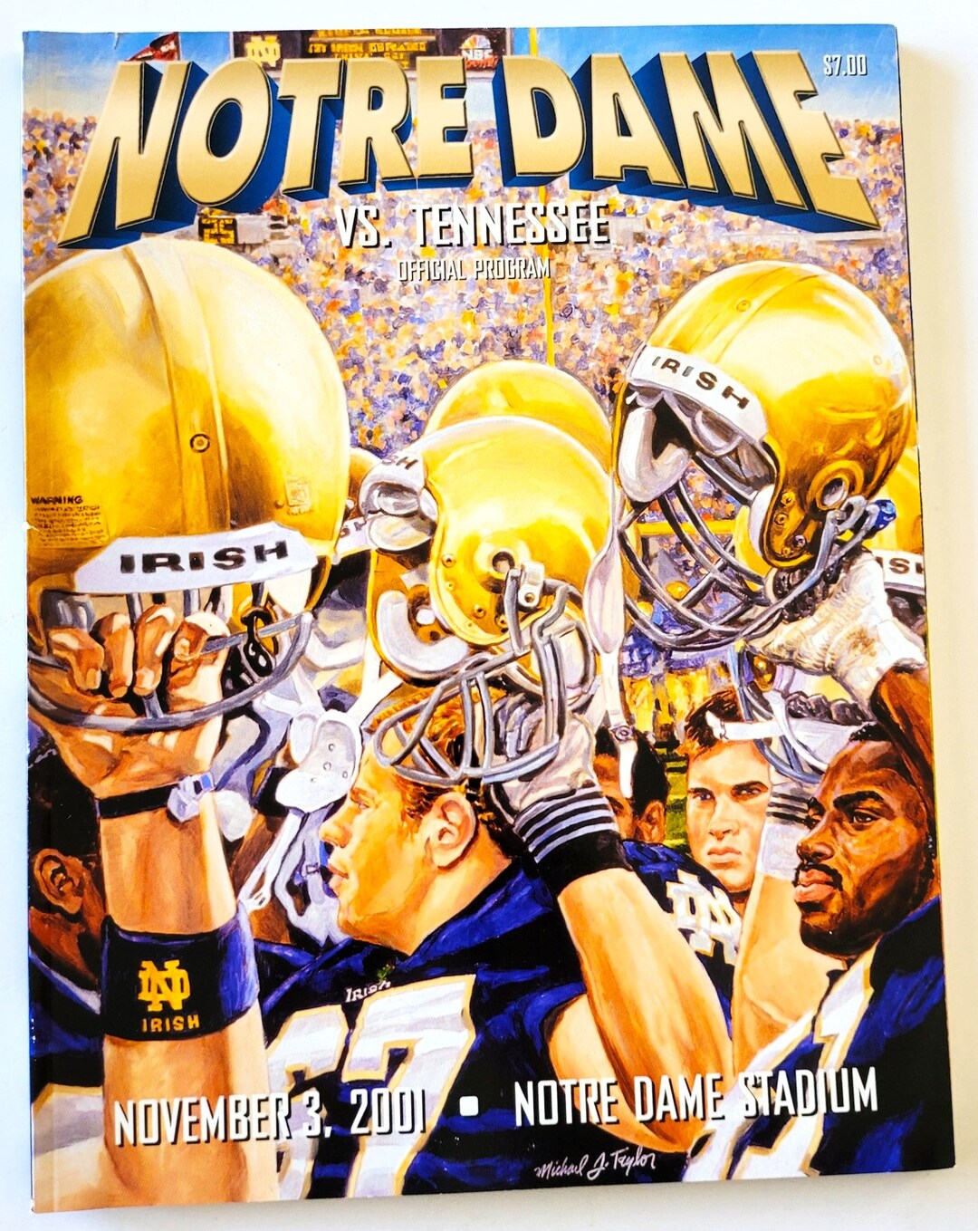 2001 Notre Dame Vs Tennessee Football Game Program Nov. 3,2001 at Notre ...