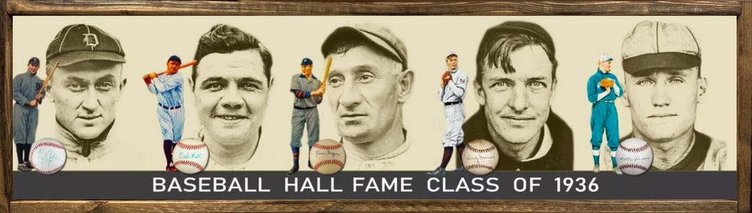 Baseball Hall of Fame 1936 First Class Top Quality Color Photo Print ...