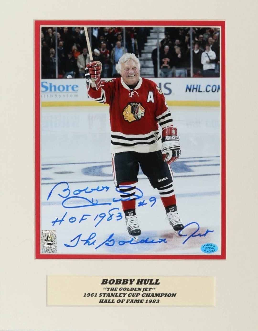 Bobby Hull Signed 11x14 Matted Photo Display Inscribed hof 1983 & the ...