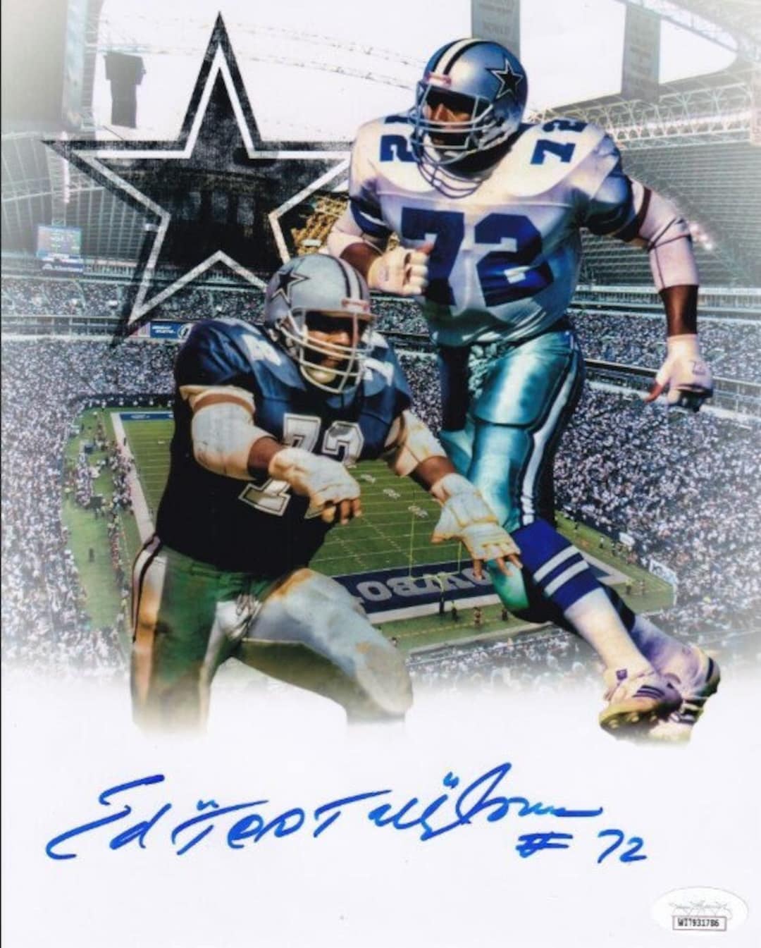 Ed too Tall Jones Dallas Cowboys Signed 8x10 Photo JSA Witness COA Free ...