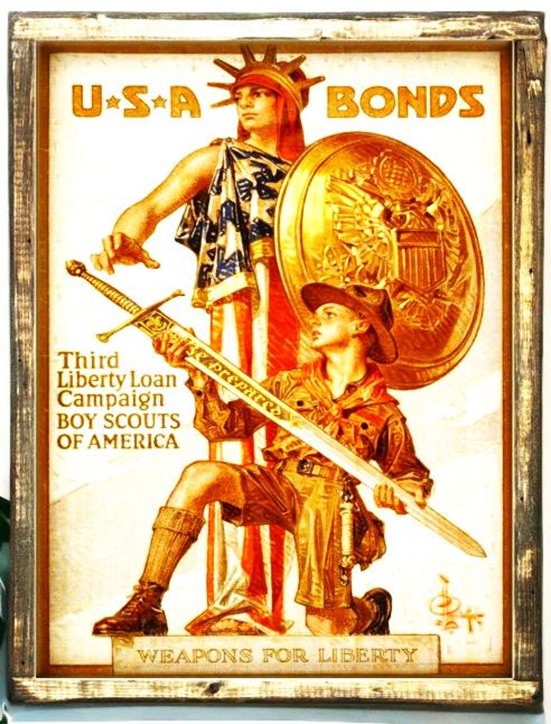 WW2 U.S.A War Bonds Poster 12x16 Vintage Replica Third Liberty Loan Boy ...