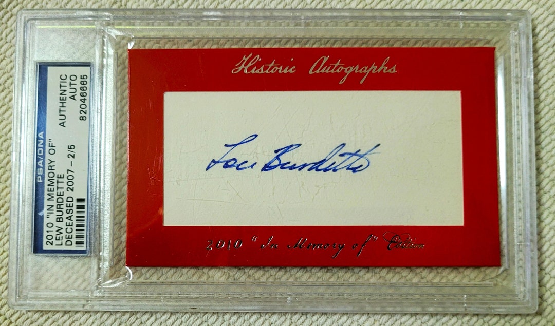 2010 "in Memory Of" Lew Burdette Deceased 2/5/2007 Signed Historic ...