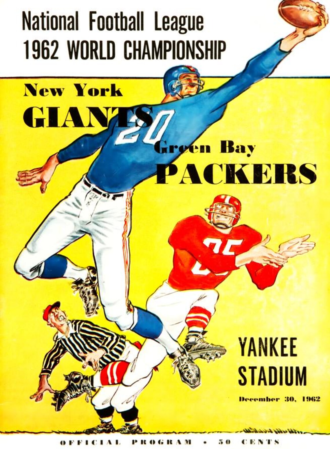 1962 NFL World Championship New York Giants Vs Green Bay Packers ...
