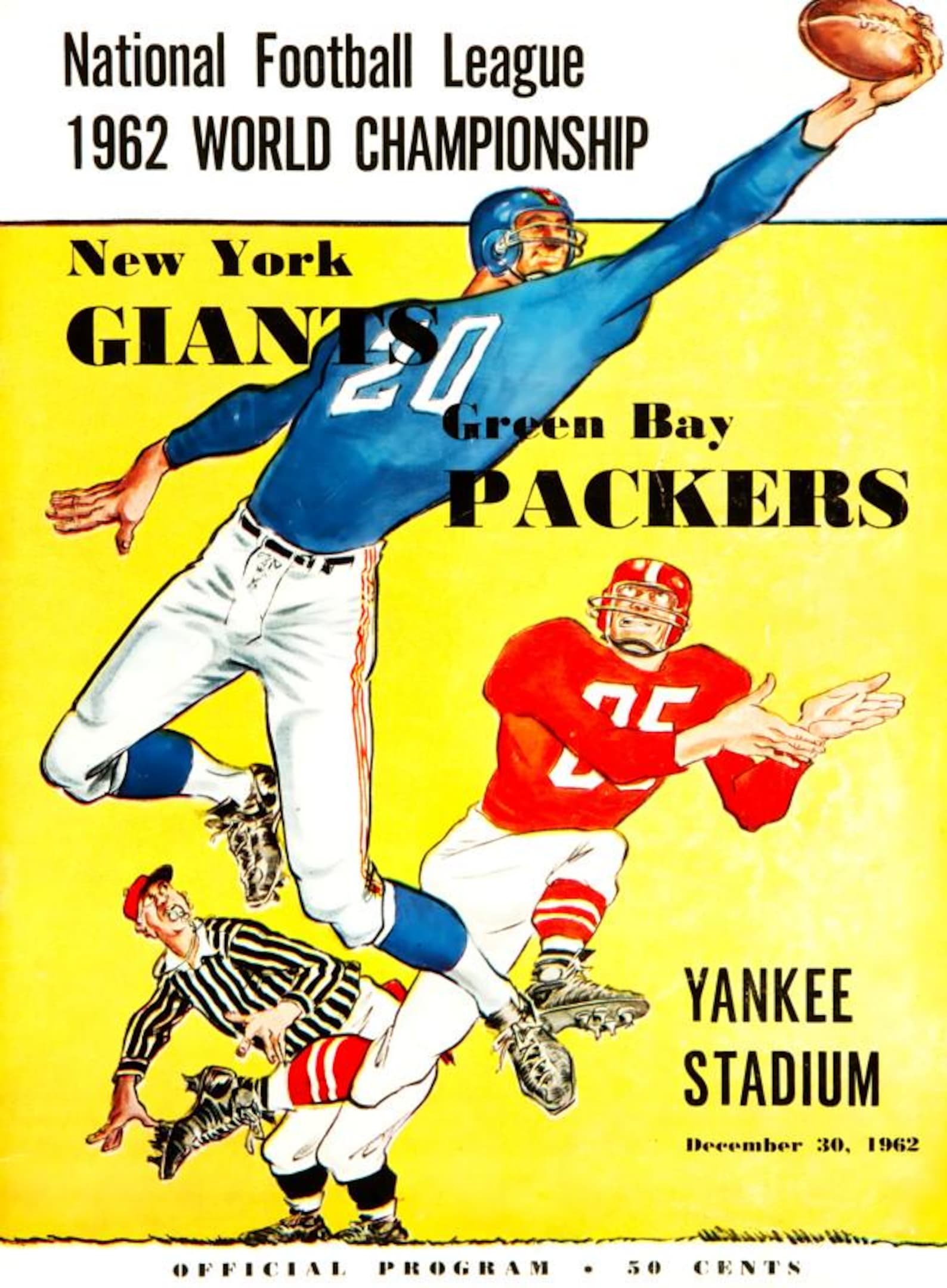 1962 NFL World Championship New York Giants Vs Green Bay Packers ...