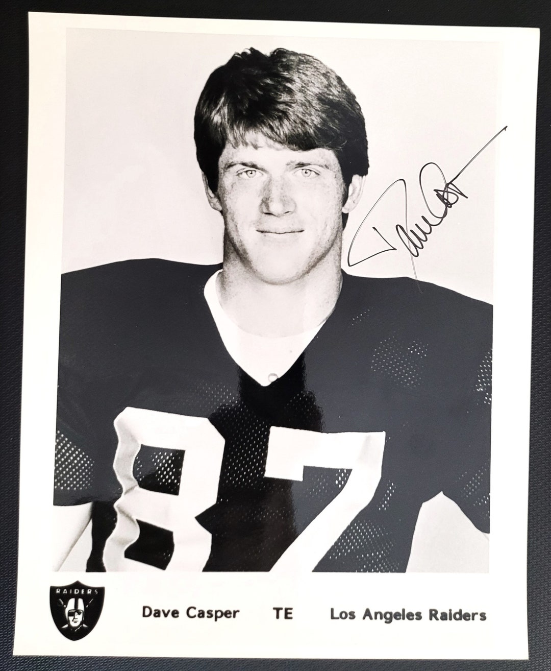 Dave Casper Los Angeles Raiders and Hall of Famer Signed 8x10 Vintage B ...