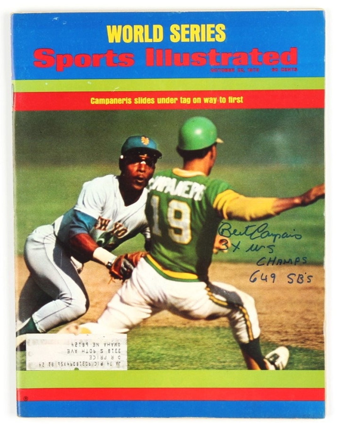 Bert Campaneris Oakland A's Signed 1973 World Series Sports Illustrated ...
