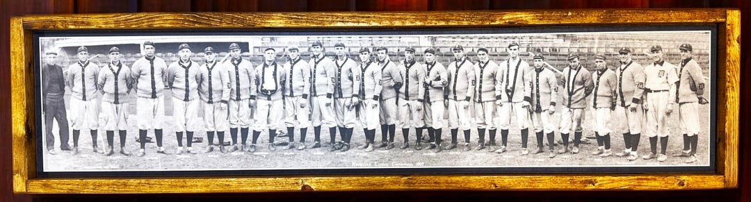 1909 Detroit Tigers 8x36 Panoramic Team Print on Wood Reproduction ...