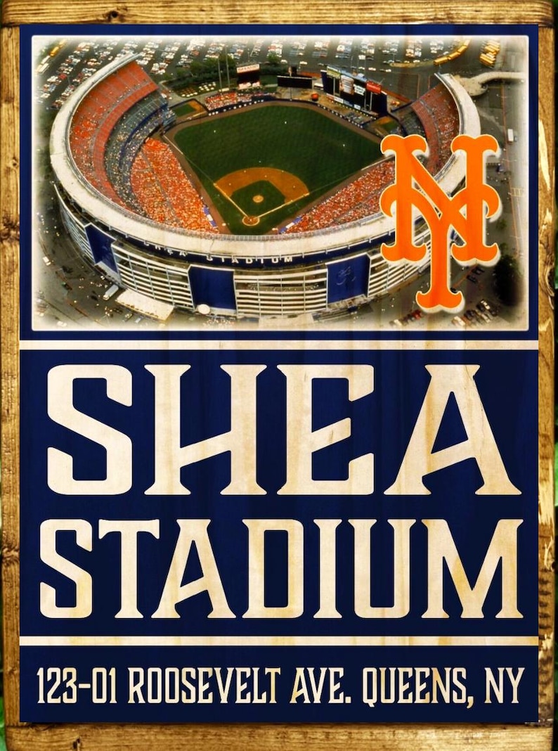 Shea Stadium (new York Mets) Vintage Style 12x16 Wooden Display Sign in ...