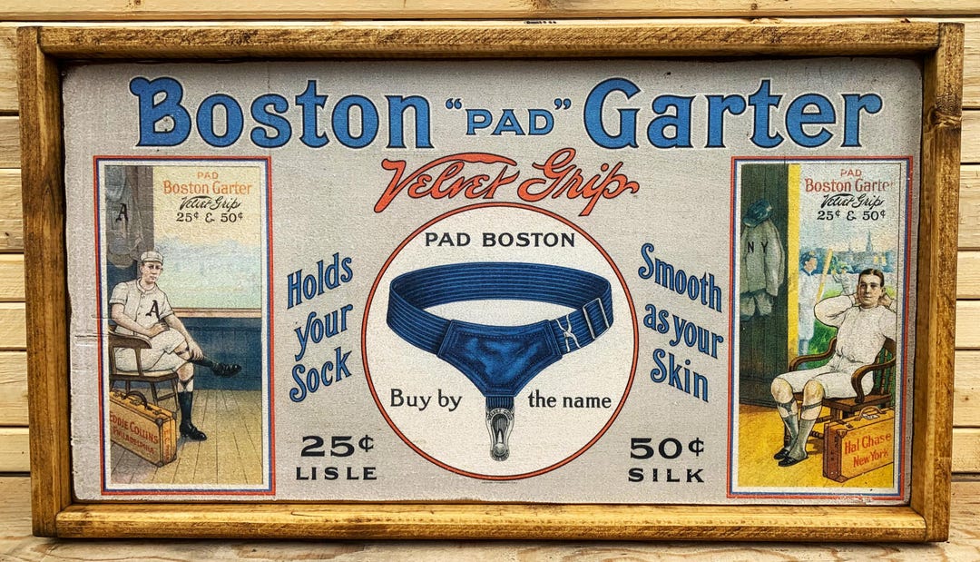 Boston Garter Vintage Style Advertisement 12x24 Wooden Display Sign in ...