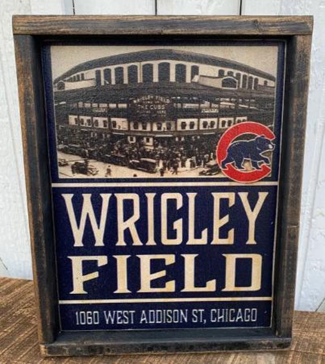 Wrigley Field 12x16 Stadium Sign Vintage Style Wooden Display Sign in a ...