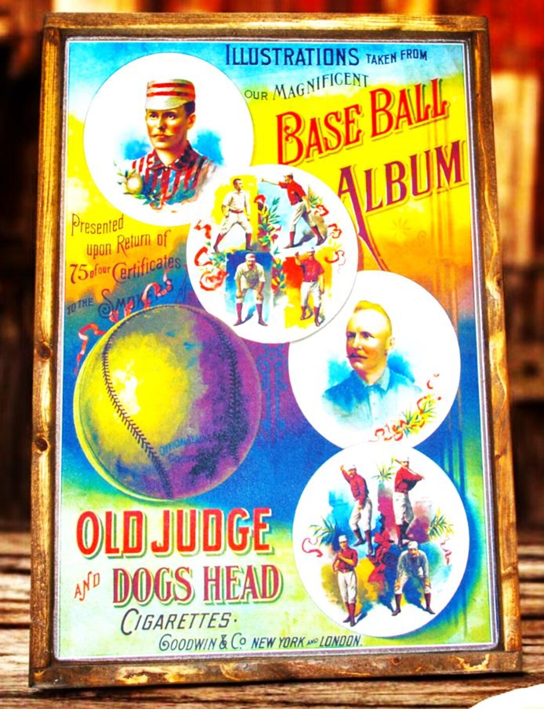 Old Judge Rounds Advertisement Vintage Style 18x24 Advertisement Wooden ...