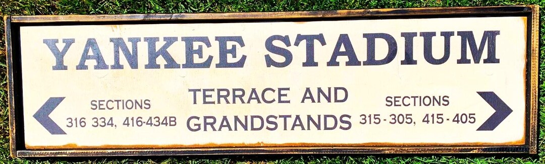 Yankee Stadium Terrace and Grandstands "print Direct to Wood "10"x36 ...