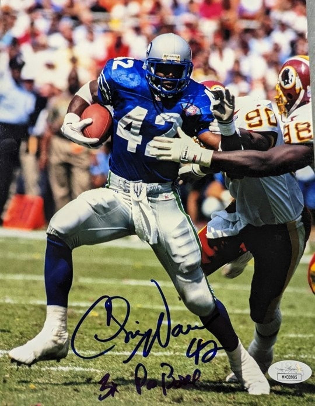 Chris Warren Seattle Seahawks Signed 8x10 and Inscribed "3x Pro Bowl ...
