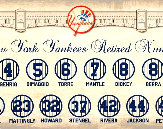 Retired/active New York Yankees Number Plaques Mantle | Judge | Ruth - Etsy