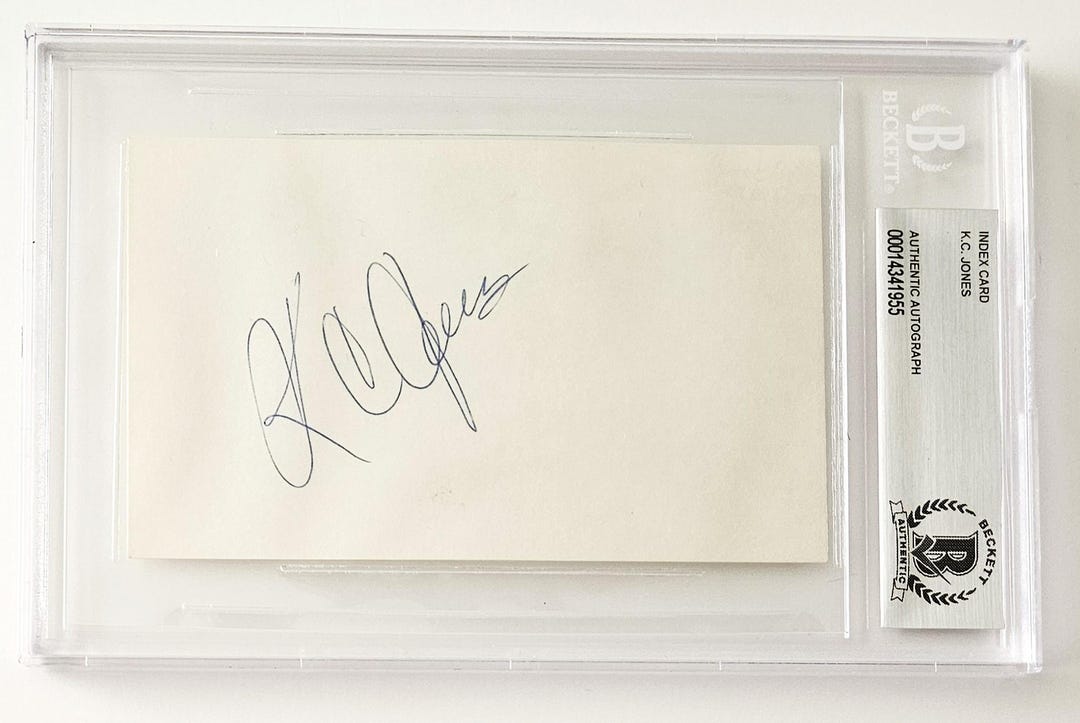 K. C. Jones Boston Celtics and Hall of Famer Signed 3x5 Index Card ...