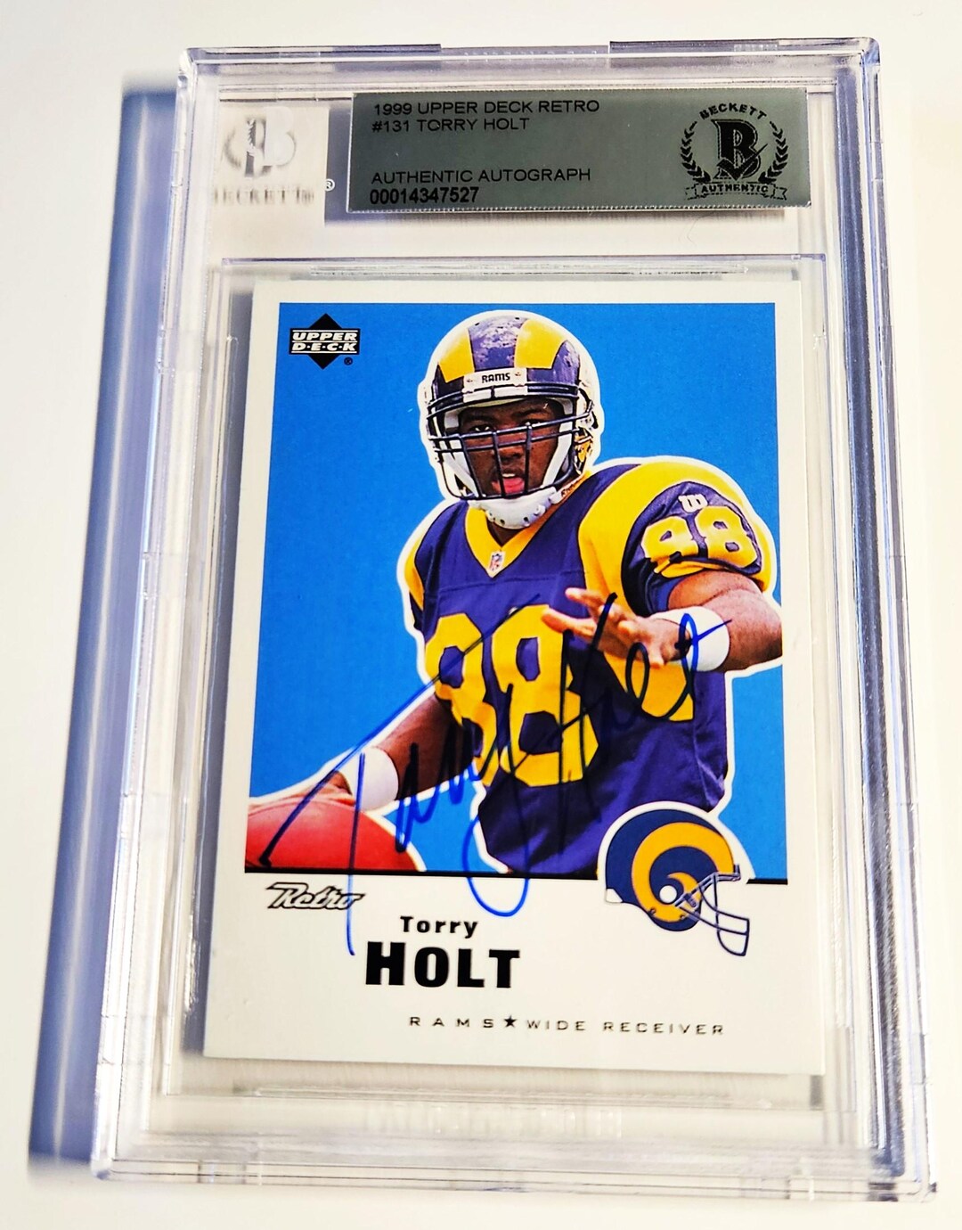 Torry Holt Los Angeles Rams Signed 1999 Upper Deck Retro Card #131 ...