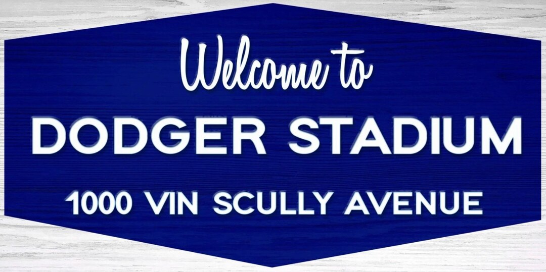 Welcome to LA Dodgers Stadium Vin Scully Ave.baseball Sign 10x20 1mm ...