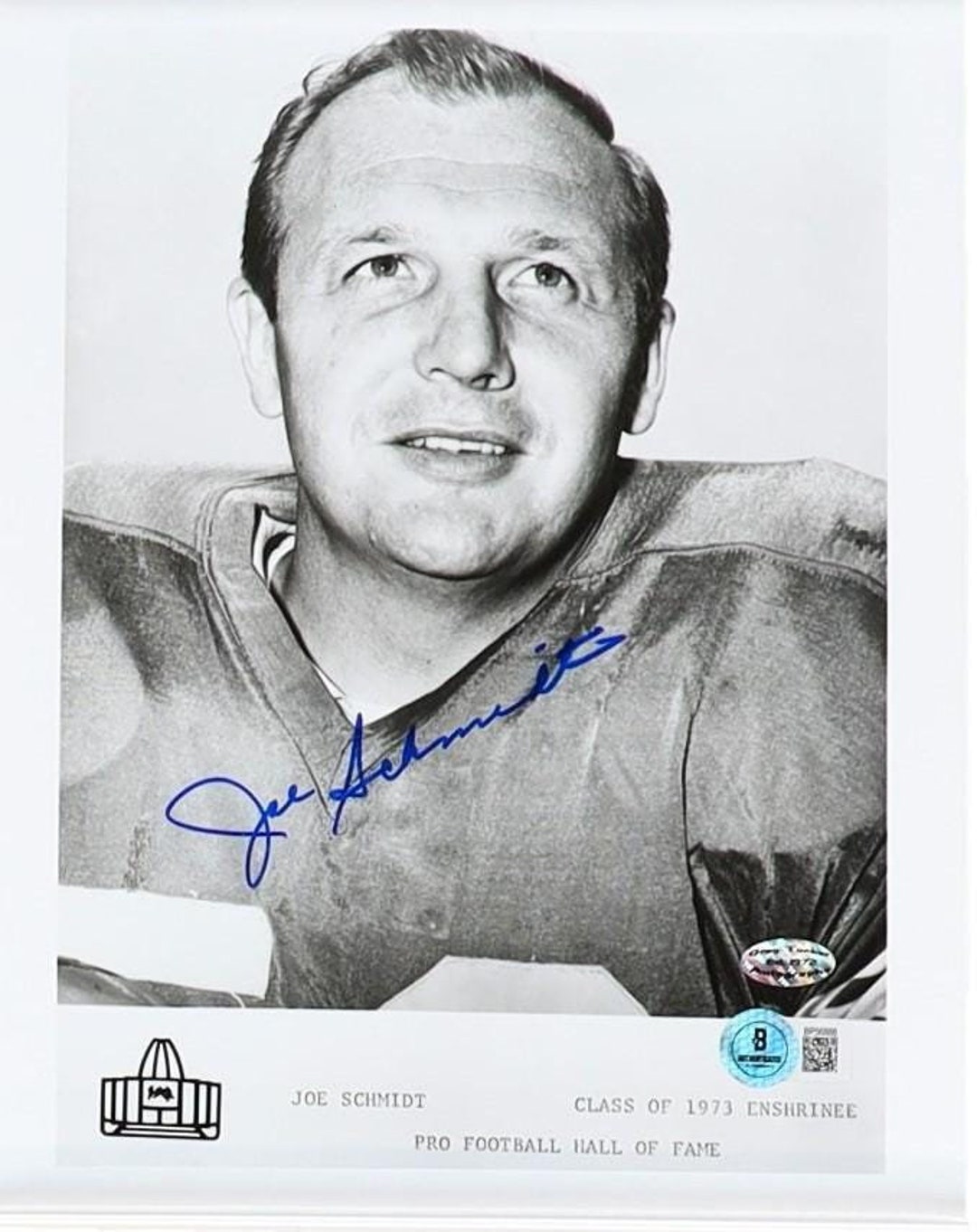 Joe Schmidt Detroit Lions and Hall of Famer Signed Vintage 8x10 Pro ...