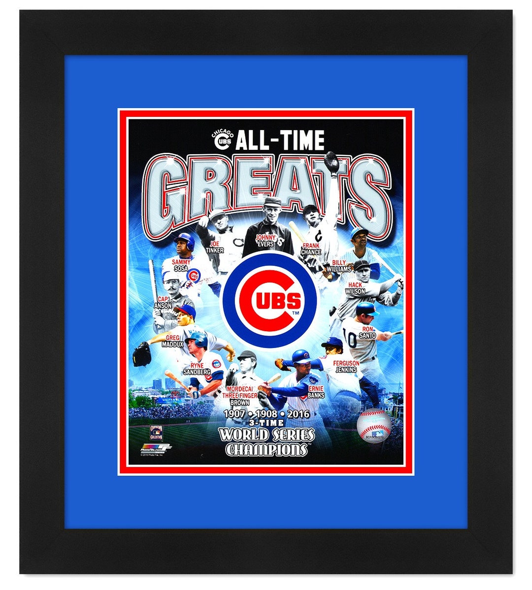 Chicago Cubs "all-time Greats" Team Collage Photo Professionally Framed ...