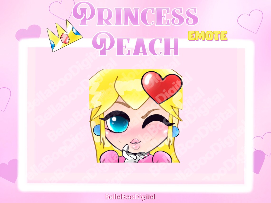 Emotes for Twitch Princess Peach Kiss Emote Twitch Emotes - Etsy Hong Kong