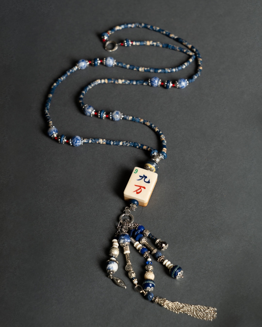 Mahjongg / Mahjongg Necklace Jewelry Gift With Hand Carved Vintage 9 ...