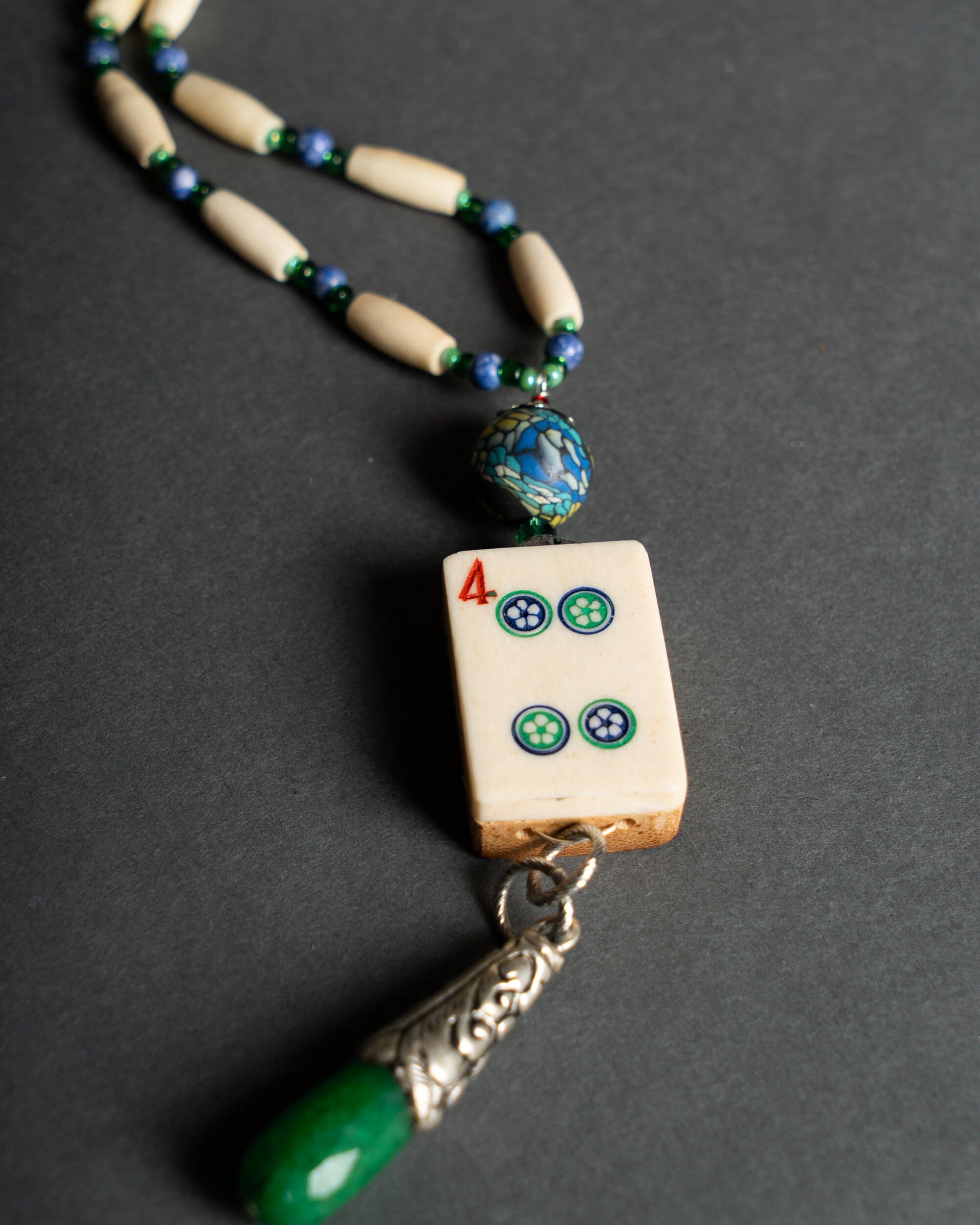 Mahjong / Mahjongg Necklace Jewelry Gift With Hand Carved, Vintage 4 ...