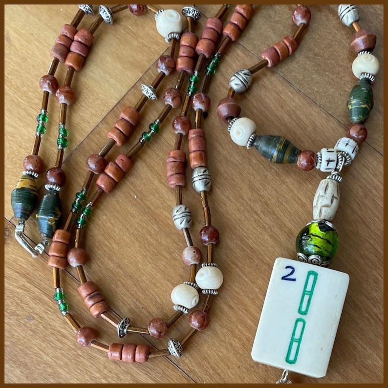 Mahjong / Mahjongg Necklace Jewelry Gift With Hand Carved - Etsy