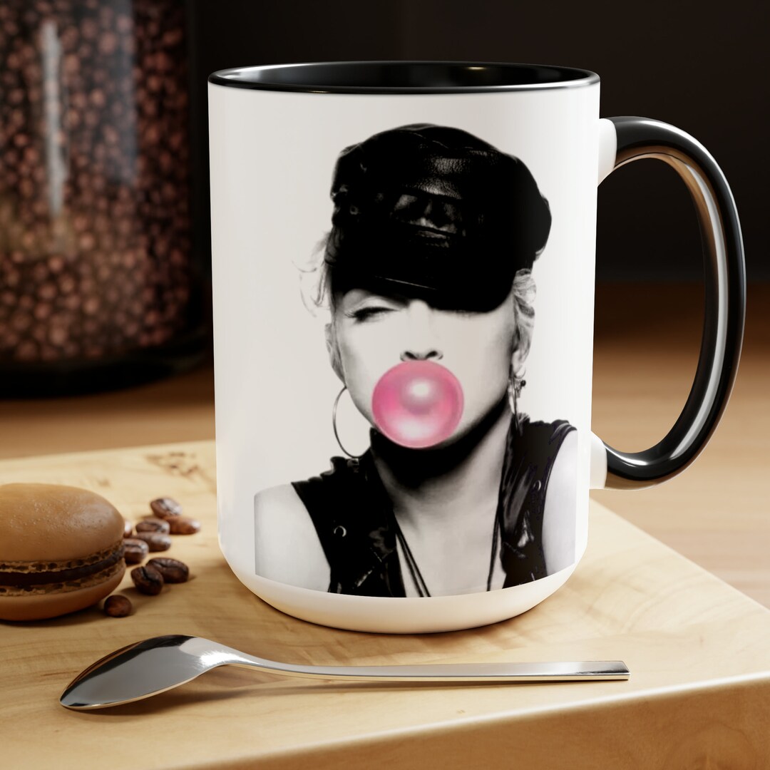 15oz Madonna Mug, Material Girl, Madonna Pink Bubblegum - Etsy