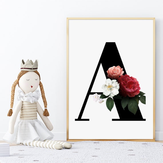 Printable LETTER 'A' Wall Art Alphabet Baby Room | Etsy