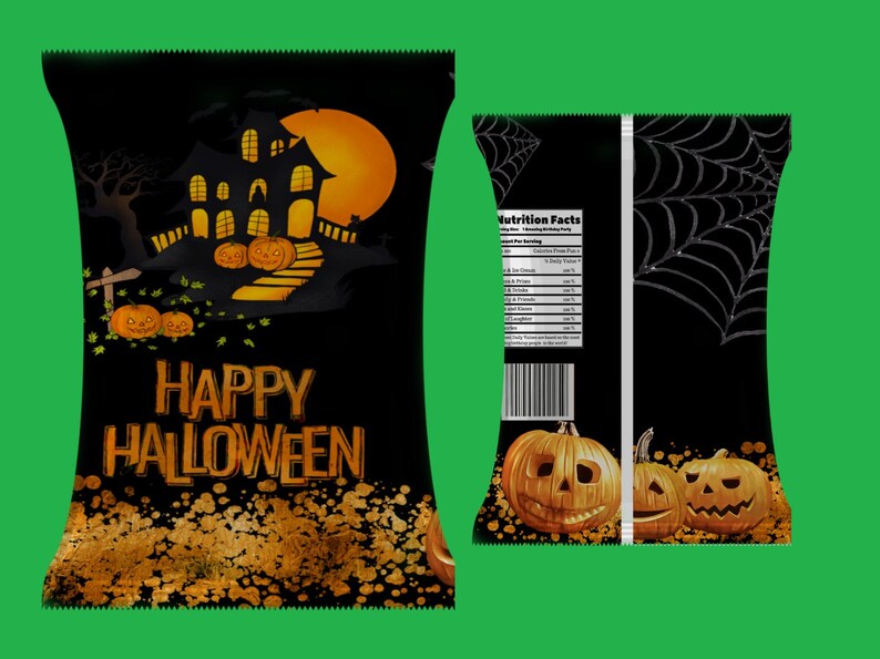 Halloween Chip Bag Instant Download Trick or Treat Chip Bag - Etsy