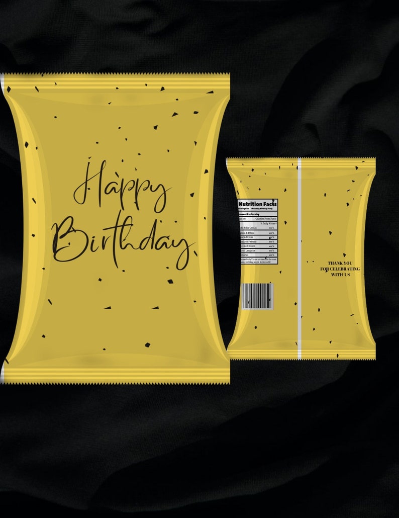 Happy Birthday Bag Prints-custom Chip Bag Favors-birthday - Etsy