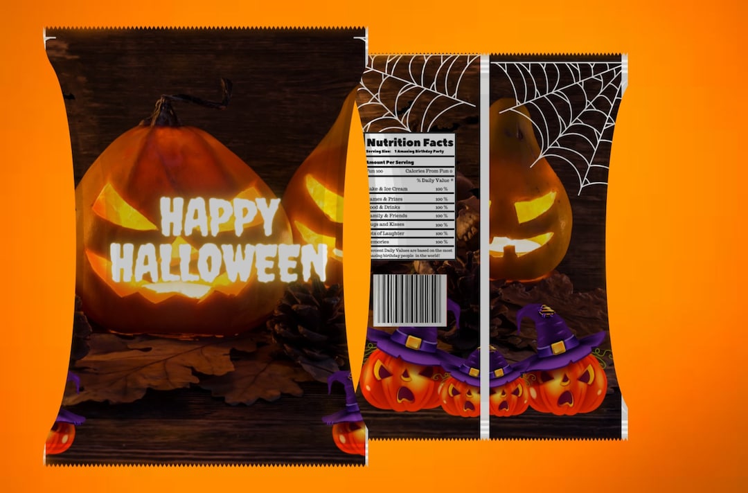Halloween Chip Bag, Instant Download, Trick or Treat Chip Bag Wrappers ...