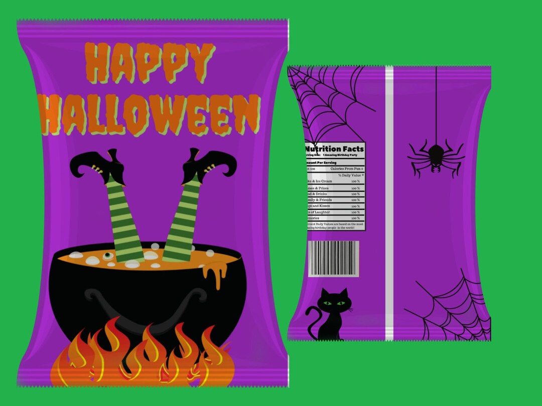 Halloween Chip Bag, Instant Download, Trick or Treat Chip Bag Wrappers ...