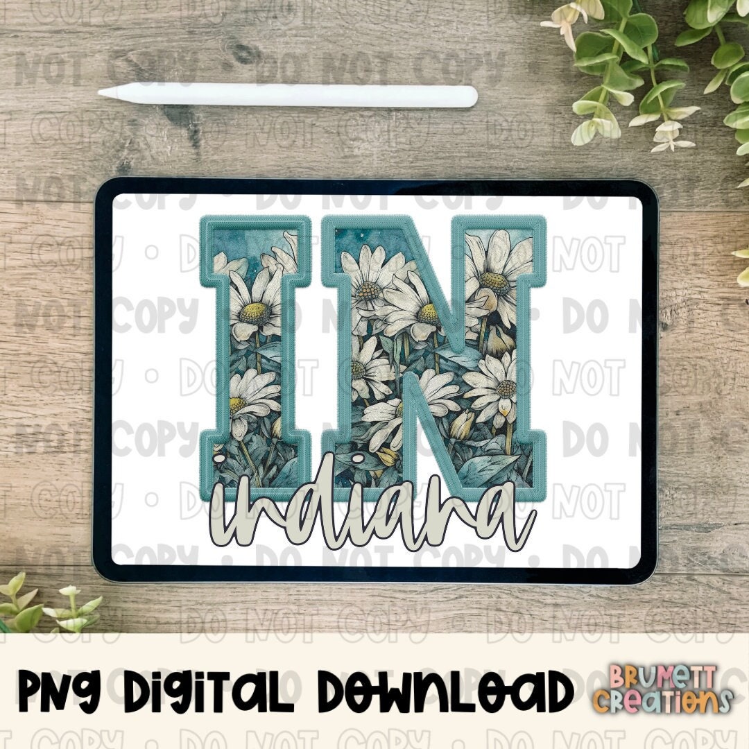 Indiana Daisy Faux Embroidery • PNG • Digital Design - Etsy