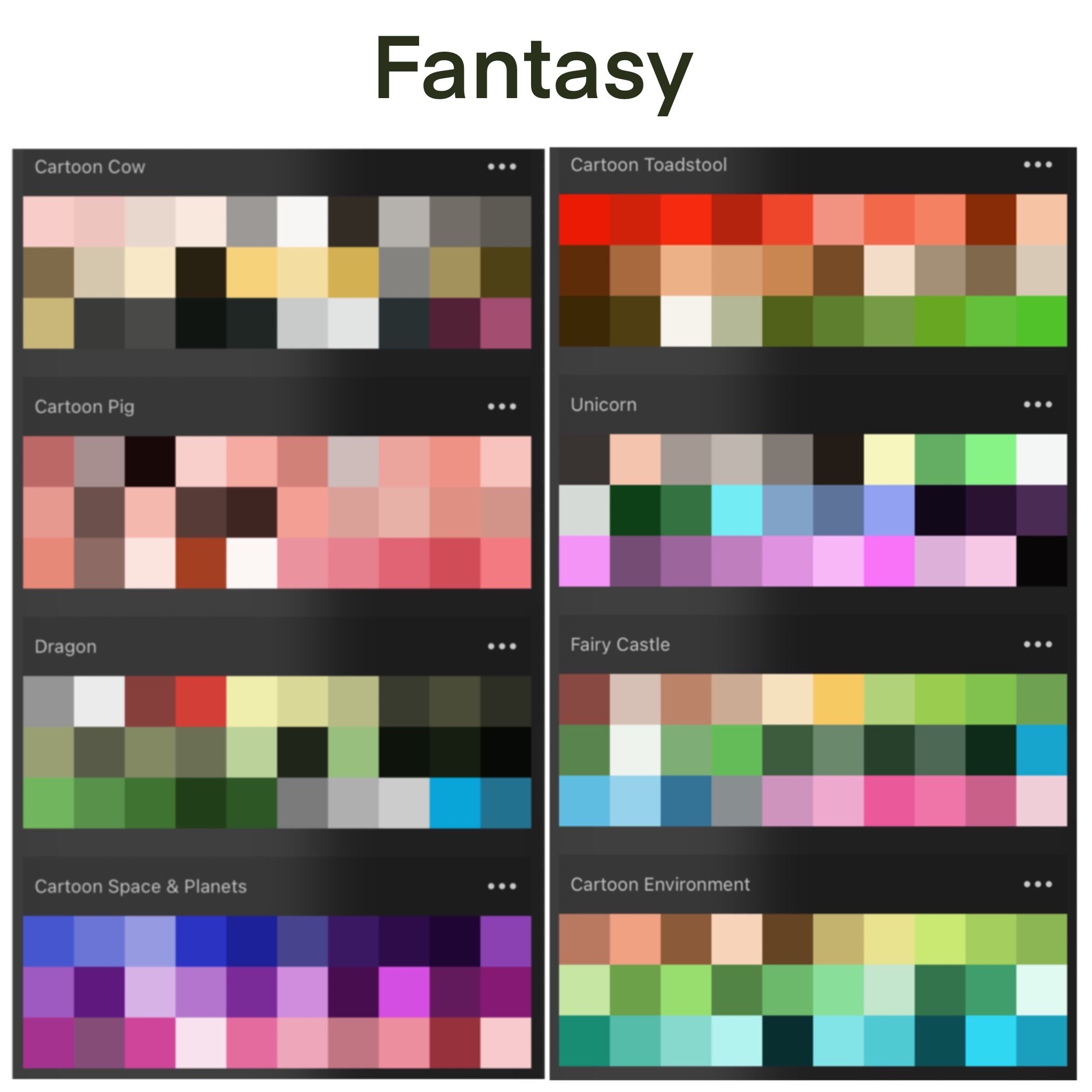 135 Procreate Palettes in 11 Categories - Etsy