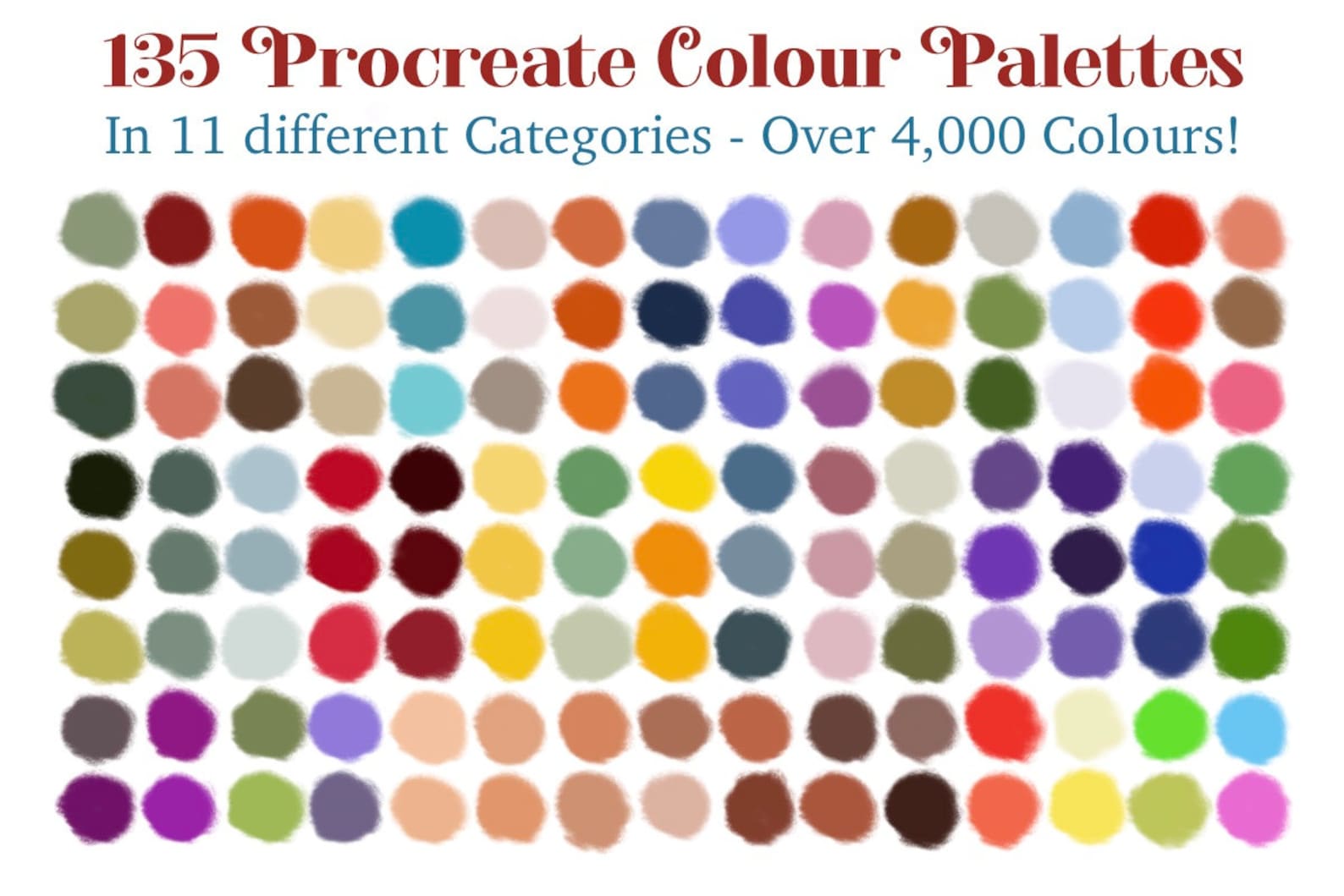 135 Procreate Palettes in 11 Categories - Etsy