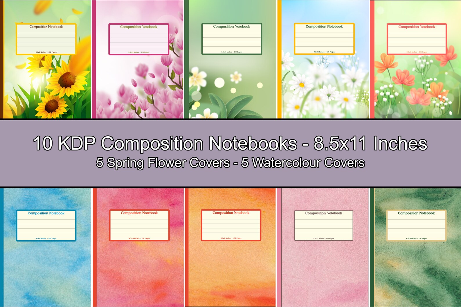 10 Kdp Composition Notebook Covers Etsy